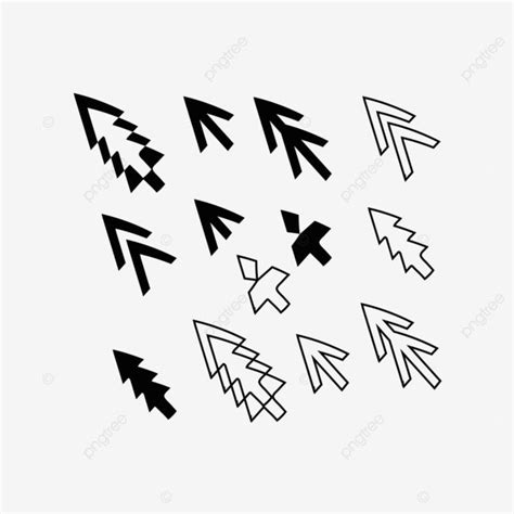 Set Of Mouse Cursor Pointer Icons Vector And Png
