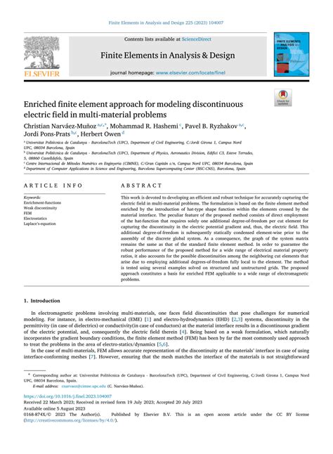 Pdf Enriched Finite Element Approach For Modeling Discontinuous