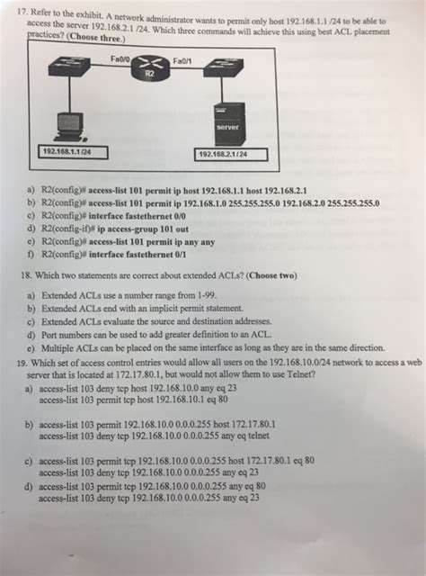 Solved 17 Refer To The Exhibit A Network Administrator