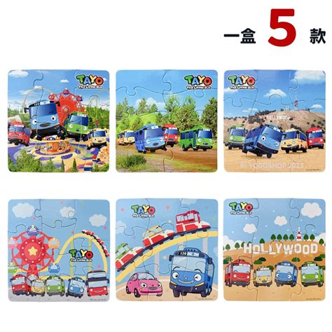 TAYO 小巴士拼圖 6片 10片拼圖 一盒5款入 PUZ0908 汽車 交通工具 車車拼圖 卡通拼圖 正版授權 蝦皮購物
