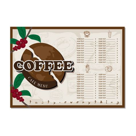 커피 메뉴 템플릿 디자인 벡터 Eps Uidownload