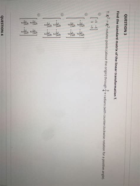 Solved QUESTION Find The Standard Matrix Of The Linear Chegg