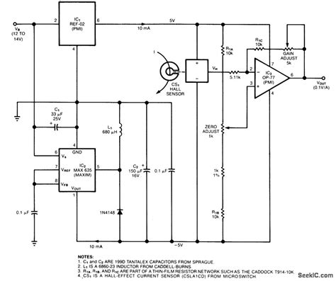 HALL SENSOR CURRENT MONITOR Measuring And Test Circuit Circuit Diagram SeekIC