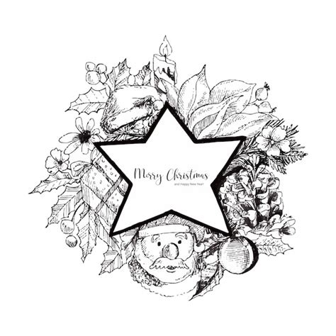 R Cznie Rysowa Elementy Wi Teczne Szkic T O Kartki Wi Tecznej Darmowy Wektor