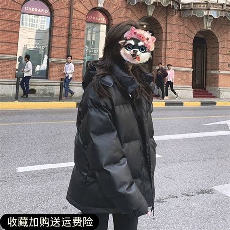 2023年冬装新款pu皮衣棉袄子女加厚韩版棉衣学生宽松面包棉服外套虎窝淘