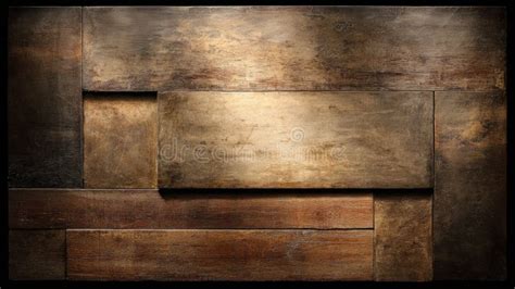 Abstract Textural Block Art Features Bronze Gold And Brown Colors In