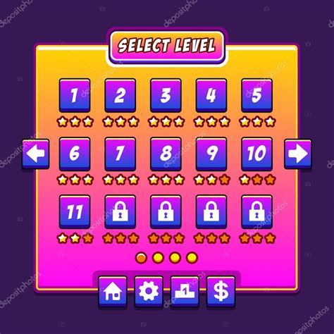 Space Game Menu Level Interface Panels Ui Stock Vector Image By Game Gfx