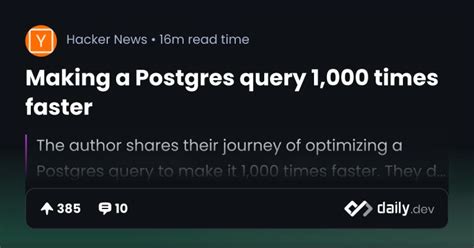 Herisatry Lubaba On Linkedin Making A Postgres Query 1000 Times
