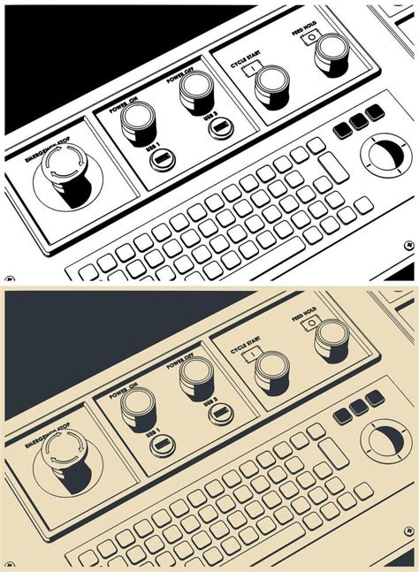 CNC Control Panel Close Up Vector Art At Vecteezy
