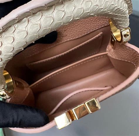 New Lv Capucine Mini Python Calfskin Pink Ghw Luxury Bags And Wallets