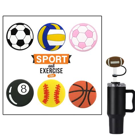 6 In 1 Ball Series Straw Topper Card Set Branded Straw Covers