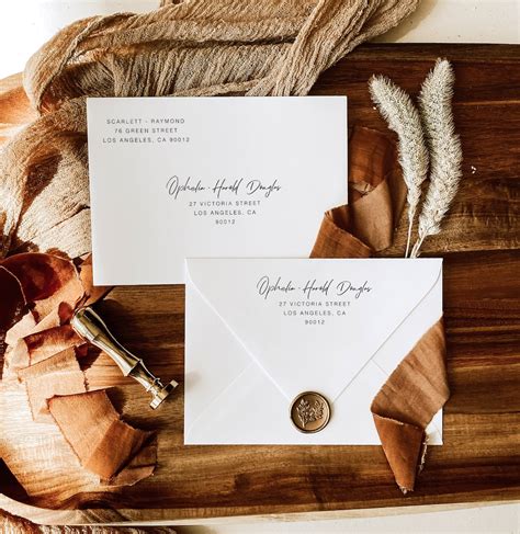 Editable Wedding Envelope Address Script Address Label Template Modern Envelope Address