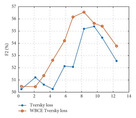 the performance comparison of wbce tversky and tversky loss functions