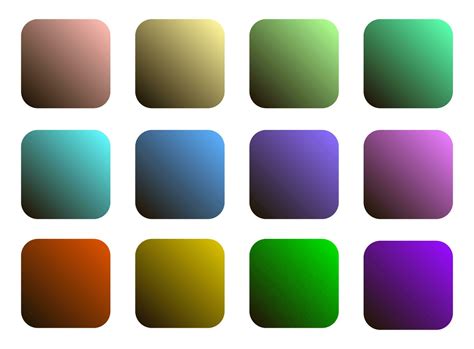 Colorful Brown Oil Color Shade Linear Gradient Palette Swatches Web Kit Rounded Squares Template