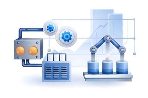 Ai Data Analysis And Production Line Concept Perfect For Isolated Vector Designs In Photo Stock
