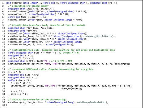 Listing 3 Pseudo C Code Of The Cuda Dbc Algorithm Nr Stores The