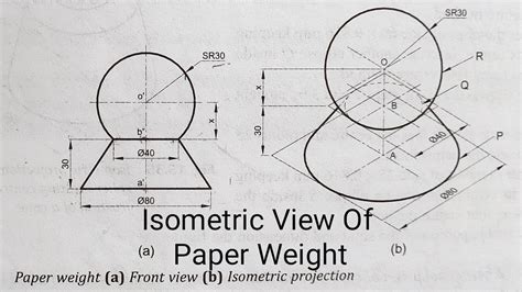 Isometric View Of Paper Weight Engg Drawing Engg Graphics Youtube