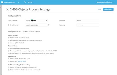 update objects from a cmdb