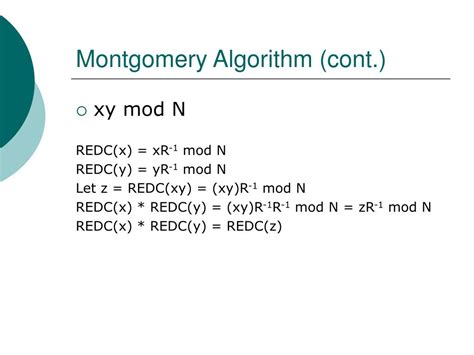 Ppt Montgomery Modular Multiplication Powerpoint Presentation Free Download Id4770678