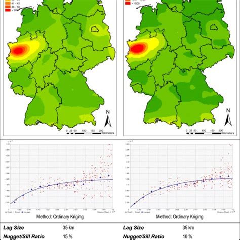 regression kriging maps and results of geostatistical analyses for