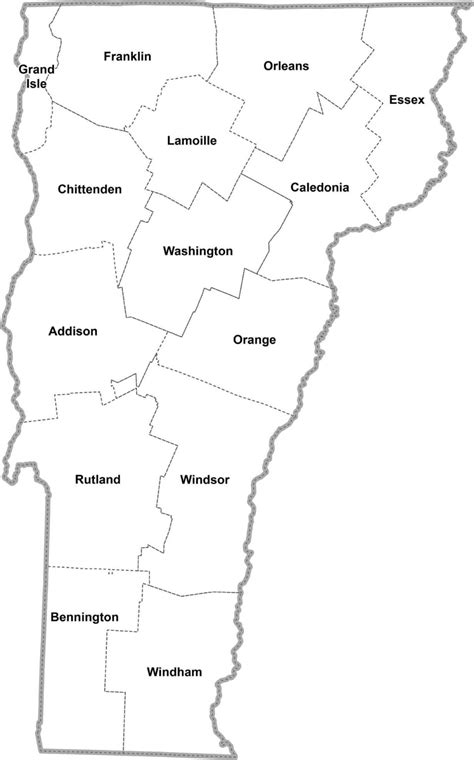 Vermont County Map Us County Maps