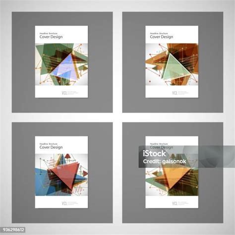 추상 삼각형 라인입니다 포스터 팜플렛 전단지 A4 크기에서 레이아웃 벡터 서식 파일 디자인 잡지 표지에 대한 스톡 벡터 아트 및