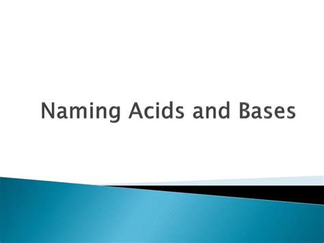 Naming Acids And Bases
