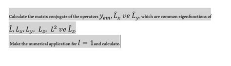 Calculate The Matrix Conjugate Of The Operators