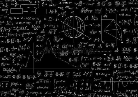 Math Educational Scientific Vector Seamless Pattern With Handwritten Figures Calculations And