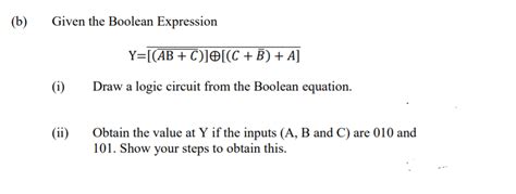 Solved B Given The Boolean Expression Y AB C C Chegg