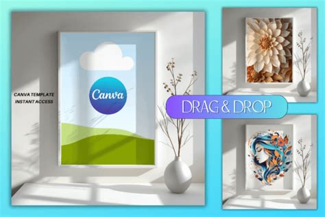Drag Drop Frame Template Canva Mockup Graphic By LostDeLucky Creative Fabrica