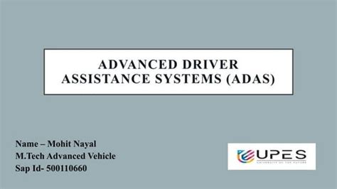 Advanced Driver Assistant System Adaspptx Auto Safety Technologies Auto Technology