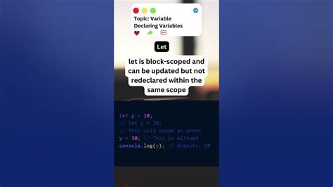 Unlock Javascript Secrets Mastering Let Variable 🔓 Learntocode Javascript Youtubeshorts
