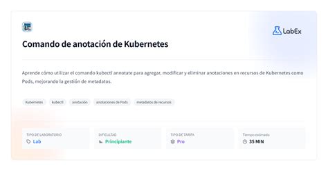 Comando De Anotación De Kubernetes Labex
