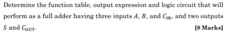 Solved Determine The Function Table Output Expression And