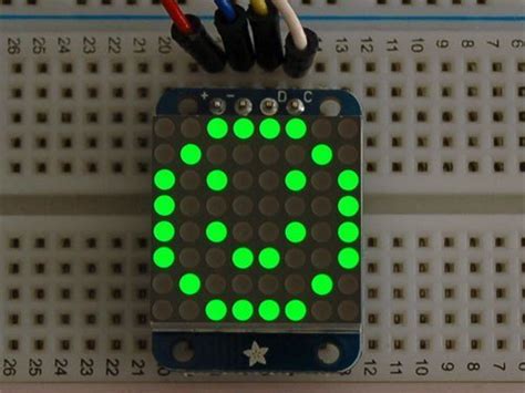 matrix 8x8 pixel matrix and 7 segment led backpack with the raspberry