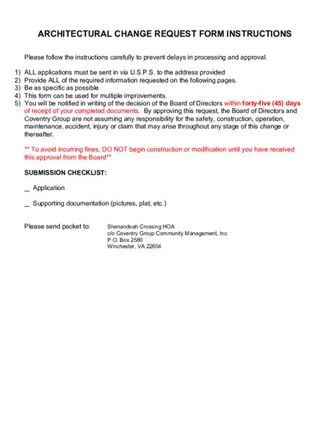 Fillable Online SHX Architectural Change Request Form Fax Email Print PdfFiller