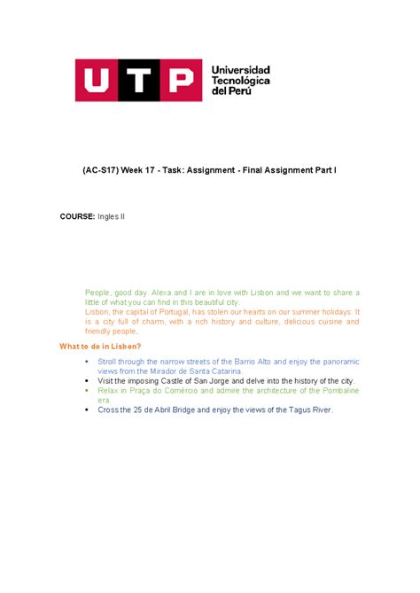 AC S17 Week 17 Task Assignment Final Assignment Part I Alexa