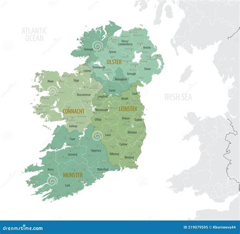 Provinces And Counties Of Ireland Vector Map 103733740