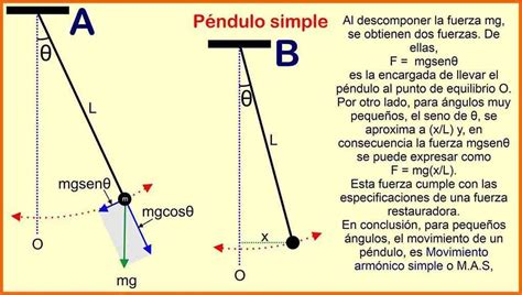 Péndulo simple Fórmulas leyes aplicaciones y ejercicios