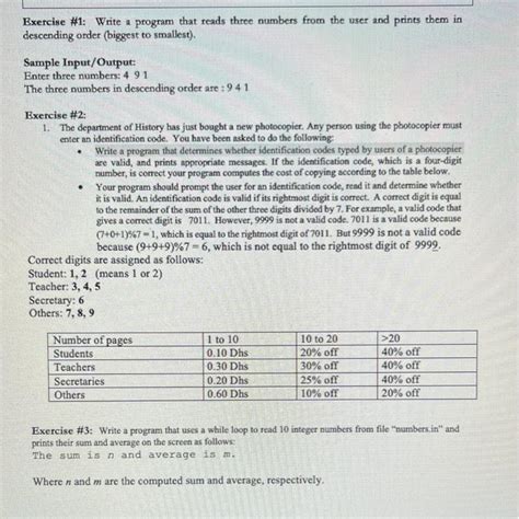 Solved Exercise 1 Write A Program That Reads Three Numbers