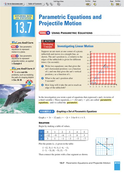 Parametric Equations And Projectile Motion