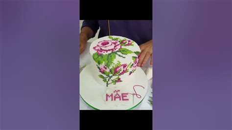 Вышивка на торте Крутая идея торта для любителей вышивки крестом Shorts Youtube