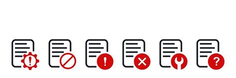 Corrupted File Icon Failed Document With Error Vector Image
