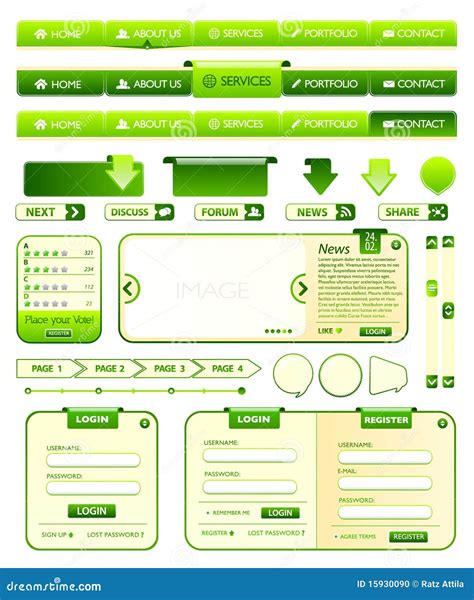 Webdesign Elements Collection Stock Illustration Illustration Of Collection Design 15930090