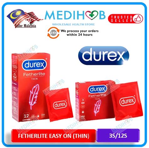 Durex Fetherlite Easy On 3s 12s Lazada