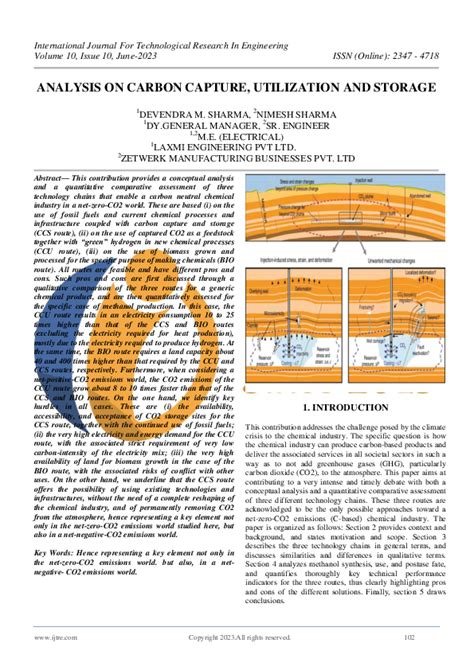 Pdf Analysis On Carbon Capture Utilization And Storage