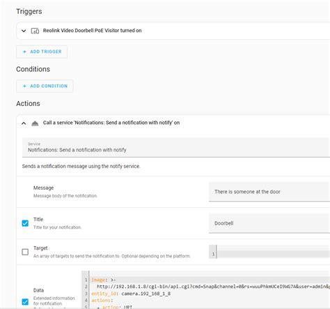 homeassistant and reolink doorbell poe third party integrations