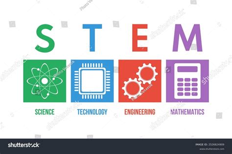 Stem Education Science Technology Engineering Mathematics Stock Vector