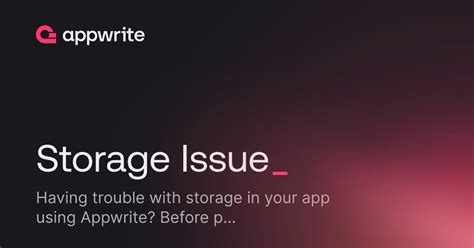Storage Issue Threads Appwrite